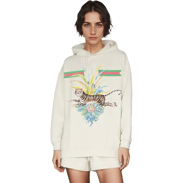 Gucci Tiger Print Hooded Sweatshirt