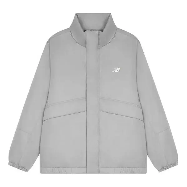 NEW BALANCE Down Jacket With Stand Collar - Grey