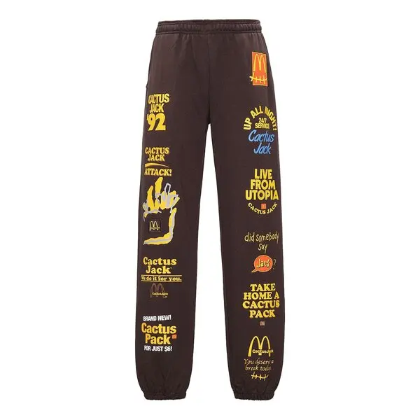 TRAVIS SCOTT X Mcdonald's Sticker Bomb Sweatpants - Brown