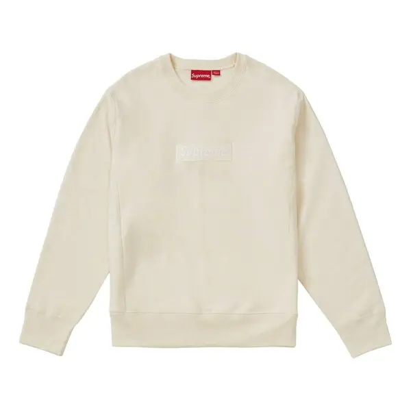 Supreme Fw18 Box Logo Crewneck Sweatshirt - Beige