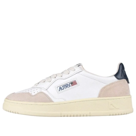 AUTRY Medalist Low Suede Sneakers - White/suede/dark Blue