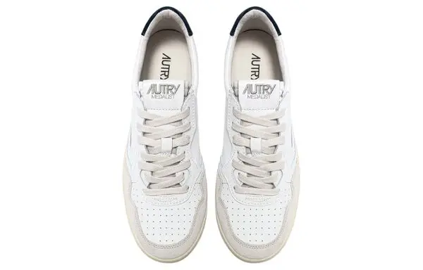 AUTRY Medalist Low Suede Sneakers - White/suede/dark Blue