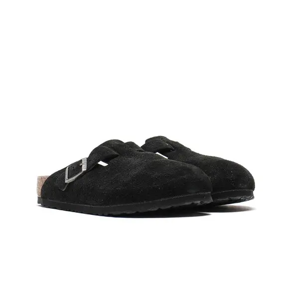 BIRKENSTOCK Boston Suede Clogs - Black