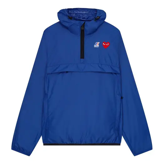 Play Comme Des Garcon X K Way Half Zip Jacket - Blue