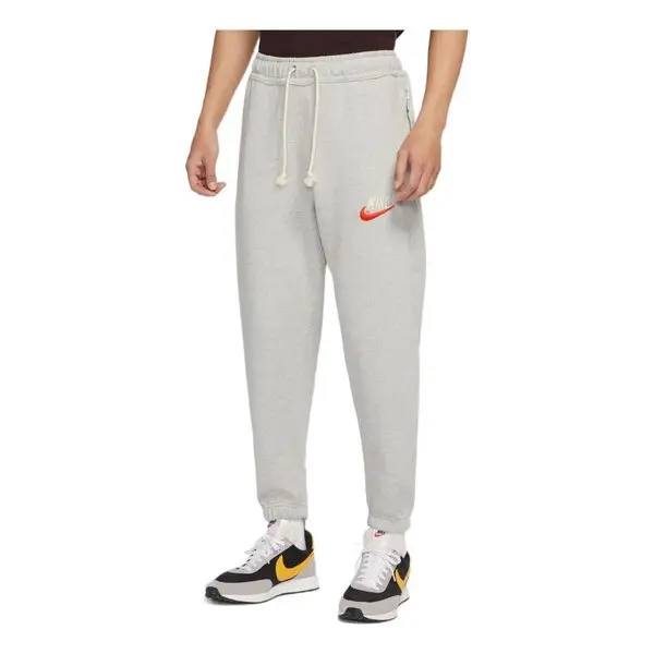 Nike Trend Capsule Series Sports Breathable Training Casual Bundle Feet Elastic Waistband Long Pants Gray - Default Color