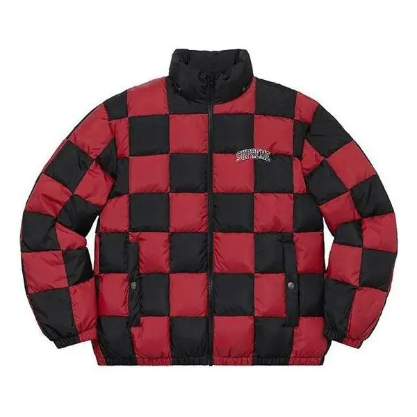 Supreme Checkerboard Puffy Jacket - Red