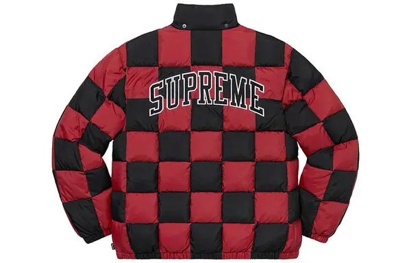 Supreme Checkerboard Puffy Jacket - Red