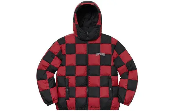Supreme Checkerboard Puffy Jacket - Red