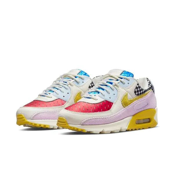 Nike Max 90 Patchwork Sneakers - White/pink/yellow
