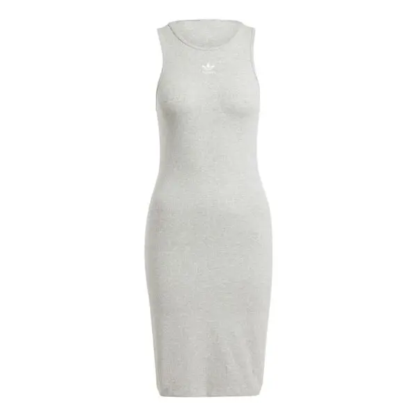 Adidas Essentials Rib Tank Dress - Medium Grey Heather