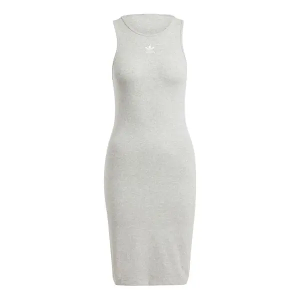 Adidas Essentials Rib Tank Dress - Medium Grey Heather