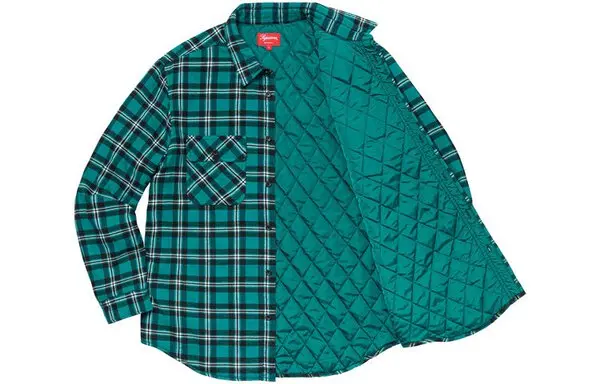 Supreme Fw19 Week 17 Arc Logo Quilted Flannel Shirt Logo