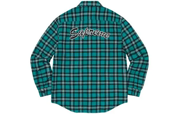 Supreme Fw19 Week 17 Arc Logo Quilted Flannel Shirt Logo