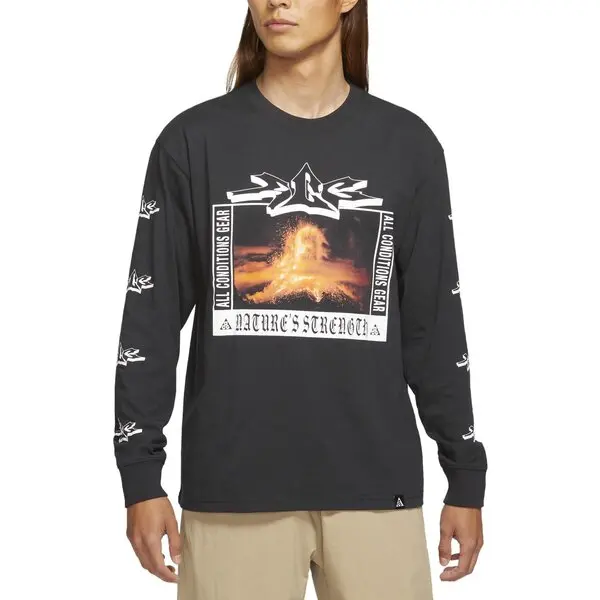Nike Long-sleeve Volcano Tee 'black Volcano