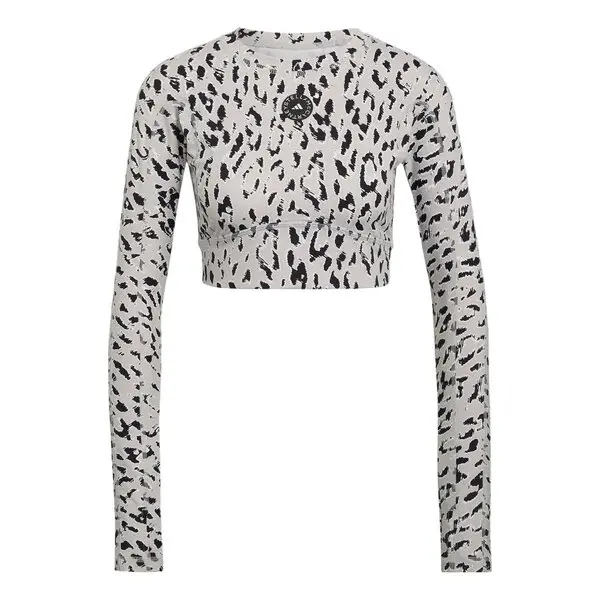 Adidas By Stella Mccartney Truestrength Long Sleeve Cropped Top - White/black