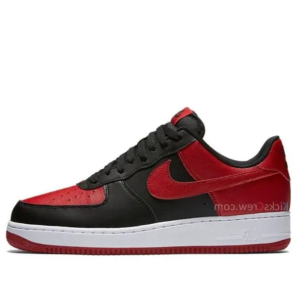 Nike Force 1 Low Athletic Sneakers - Black/varsity Red-wht