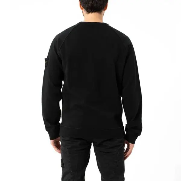 Stone Island Logo Patch Crewneck Sweatshirt - Black