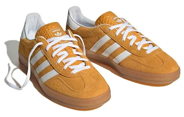 Adidas Gazelle Indoor "orange Peel Gum" Suede Sneakers - Yellow/white