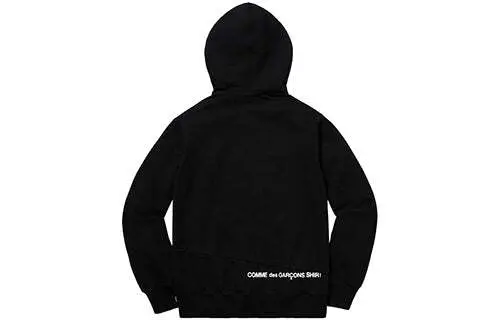Supreme Fw18 X Comme Des Garcons Shirt Split Box Hooded Sweatshirt - Black