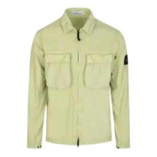 Stone Island Brushed Cotton 2 Pocket Shirt Jacket - Mint Green