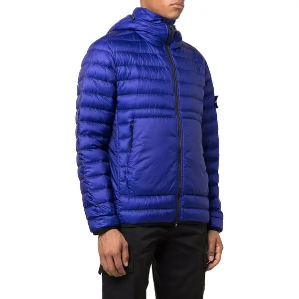 Stone Island Hooded Down Jacket - Blue