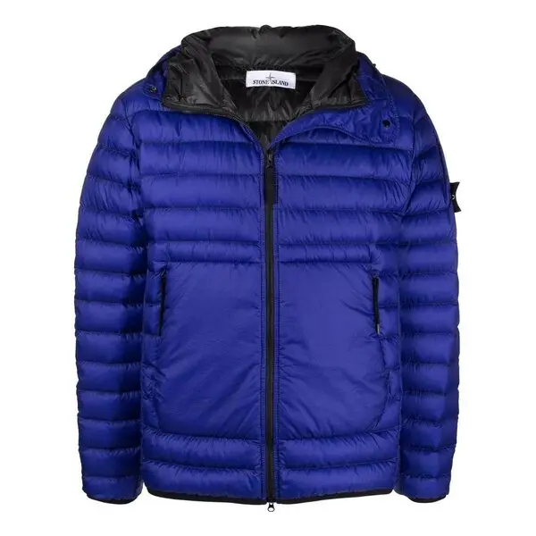 Stone Island Hooded Down Jacket - Blue