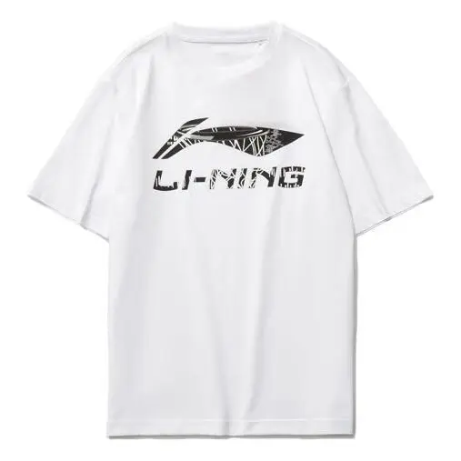 LI-NING Big Graphic Loose Fit T-shirt 'white - White/black