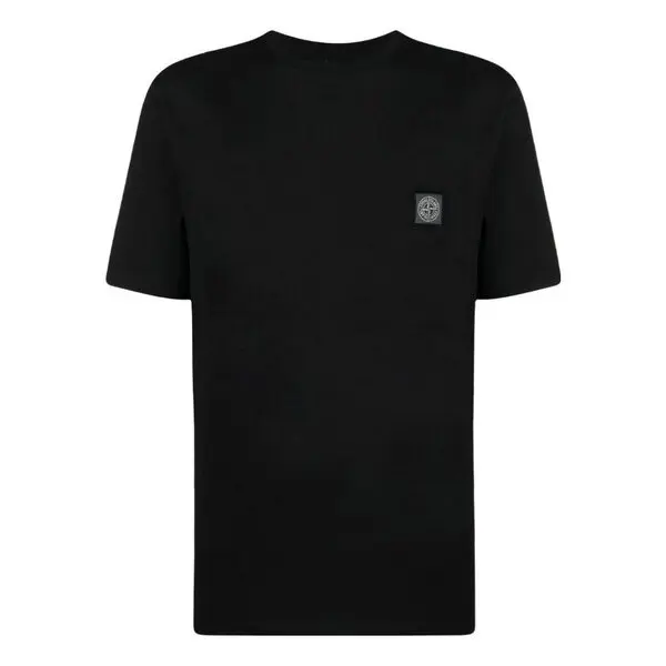 Stone Island Pisato Effect Logo Patch T-shirt - Black