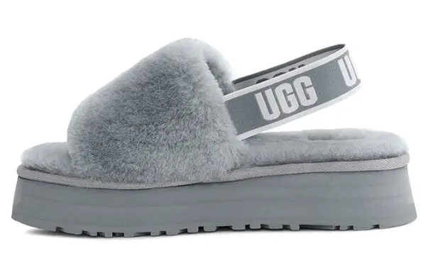 UGG Disco Slide Platform Slippers - Gray