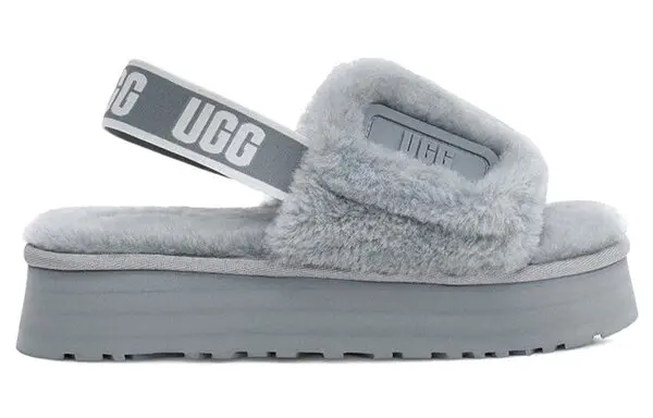 UGG Disco Slide Platform Slippers - Gray
