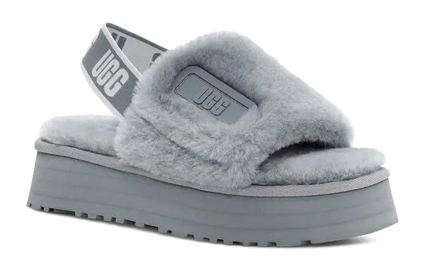 UGG Disco Slide Platform Slippers - Gray