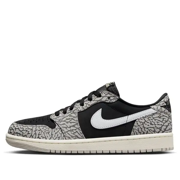 JORDAN 1 Low Og 'black Cement' Sneakers - Black/muslin/tech Grey