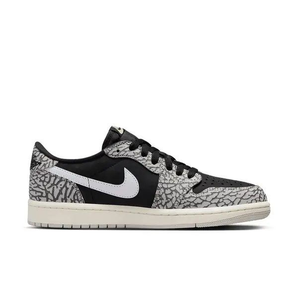 JORDAN 1 Low Og 'black Cement' Sneakers - Black/muslin/tech Grey