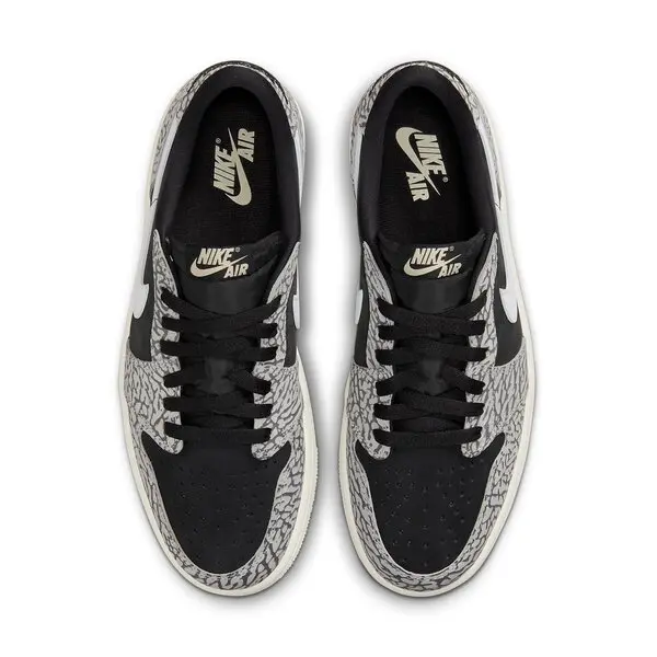 JORDAN 1 Low Og 'black Cement' Sneakers - Black/muslin/tech Grey