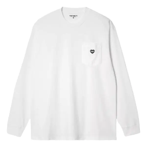 Carhartt Work In Progress Pocket Heart Long Sleeve T-shirt - White