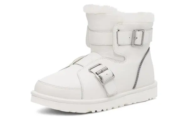UGG Mini Buckle Short Boots - White