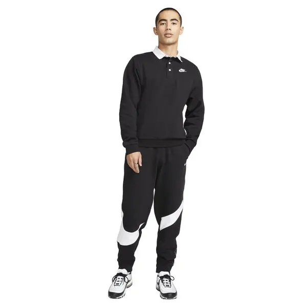 Nike Club Fleece Plush Long Sleeve Lapel Shirt - Black/multi-color