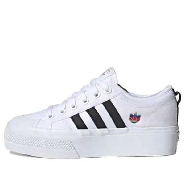 Adidas Nizza Platform "colorful Trefoil" Sneakers - White