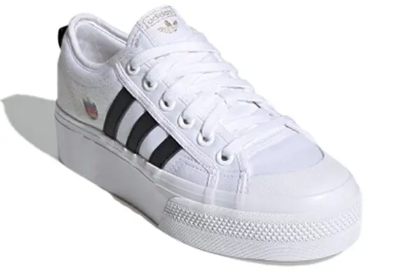 Adidas Nizza Platform "colorful Trefoil" Sneakers - White