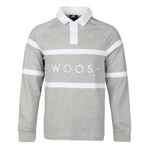 Nike As Sportswear Swoosh Rugby Polo 'grey - Gray