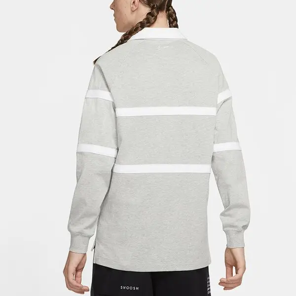Nike As Sportswear Swoosh Rugby Polo 'grey
