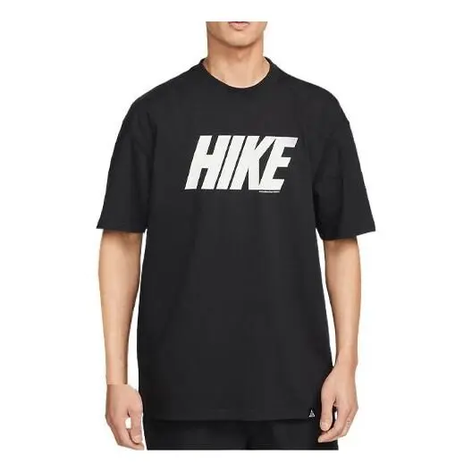 Nike Alphabet Printing Casual Short Sleeve Round Neck Black T-shirt - Multi-color