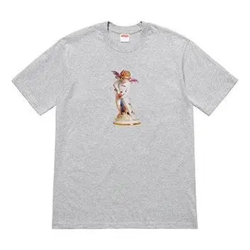 Supreme Ss19 Cupid Tee Heathergrey Angel Printing Short Sleeve Gray - Grey