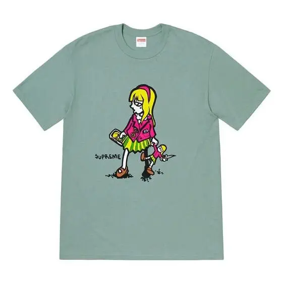 Supreme Ss19 Suzie Switchblade Darksage Tee 'blue Grey - Blue/grey