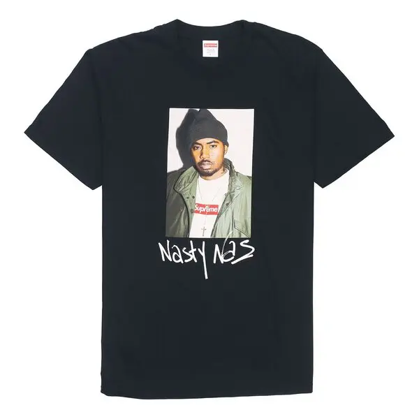 Supreme Fw17 Nas Tee Pattern Short Sleeve - Black