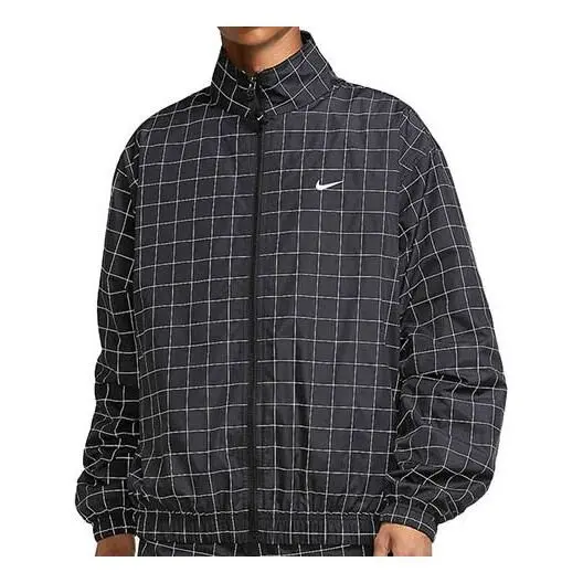 Nike Plaid Zip-up Jacket - Black