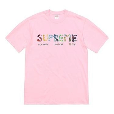 Supreme Ss18 Rocks Tee Light Logo Tee - Pink