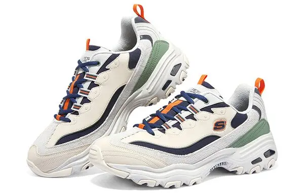 Sketchers Dlites 1.0 Chunky Lace-up Sneakers - Beige/navy
