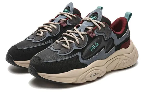 FILA Mars 1s Low Top Athletic Sneakers - Black/grey/red