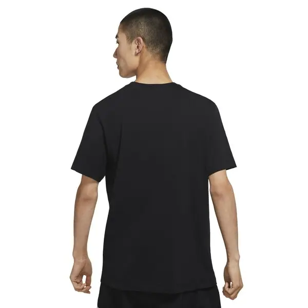 Nike Solid Color Embroidered Logo Micro Mark Round Neck Casual Short Sleeve Black - Multi-color